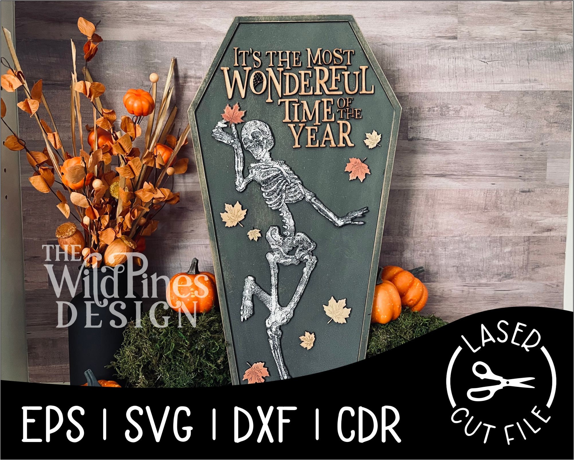 Its The Most Wonderful Time Of The Year Skeleton In Fall Etsy