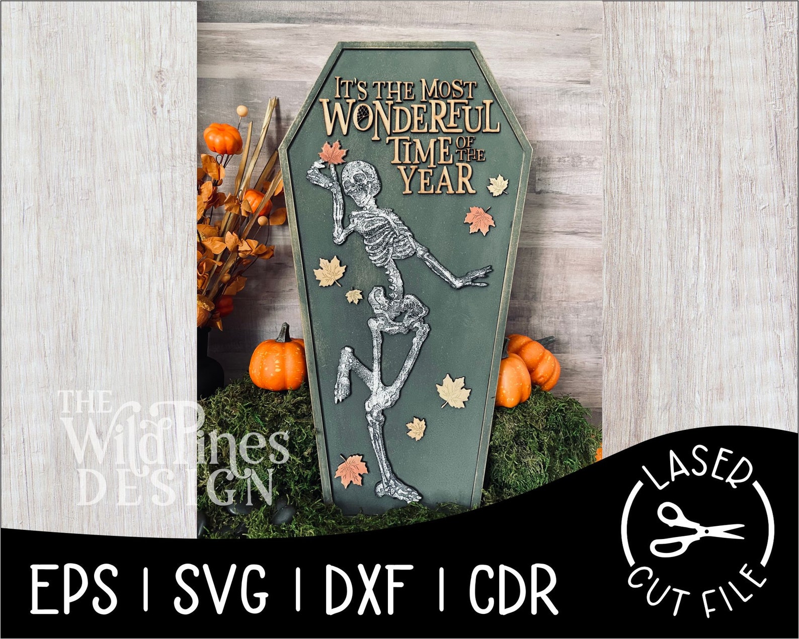 Its the Most Wonderful Time of the Year Skeleton in Fall Halloween ...