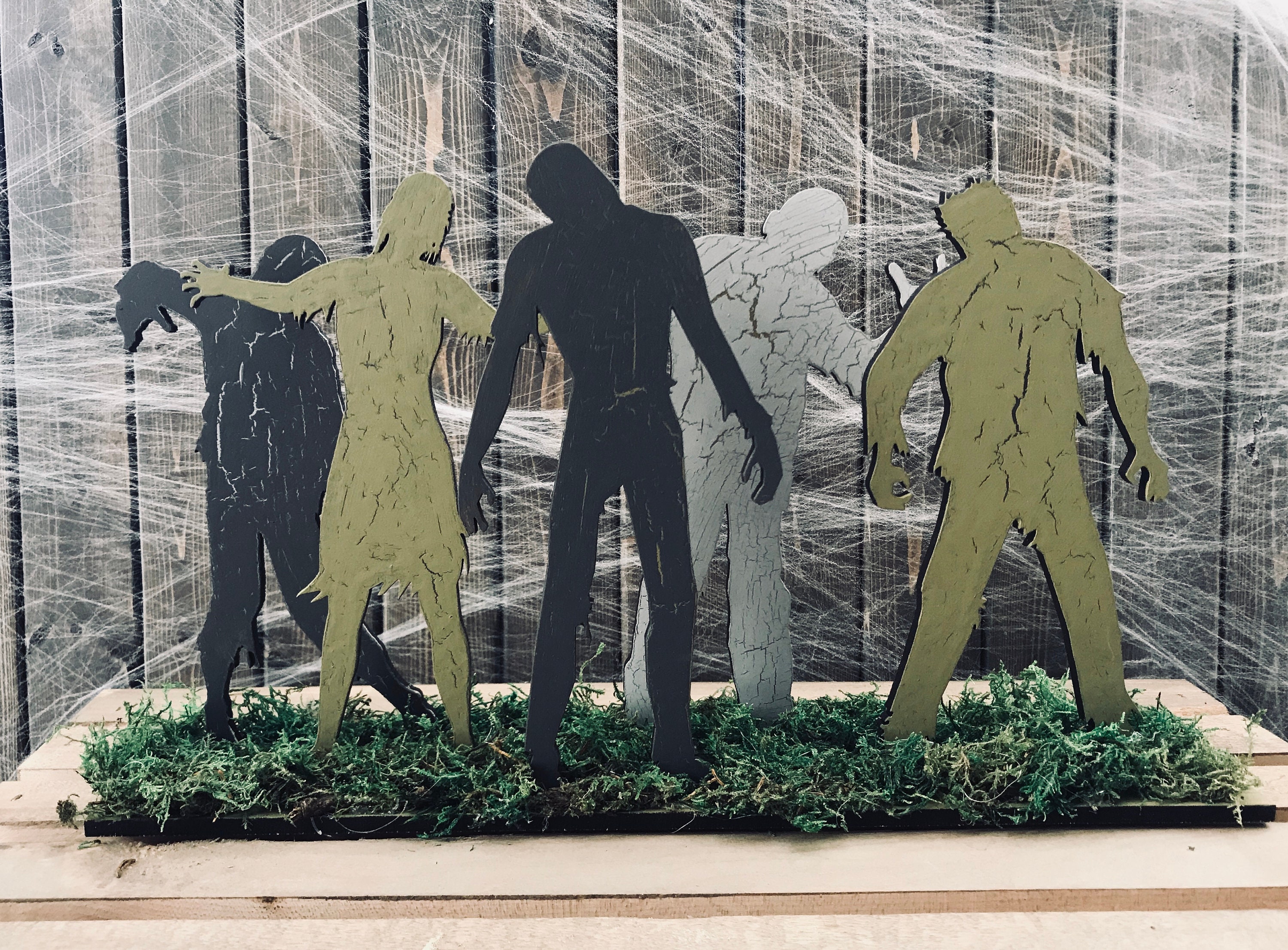 Zombie Scene Halloween Decor Laser Cut File for Glowforge - Etsy