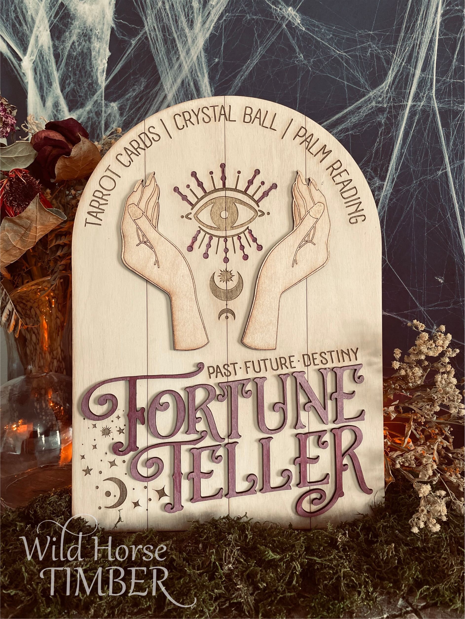 Old Fortune Teller Sign Tarrot Palm Reading Crystal Ball | Etsy