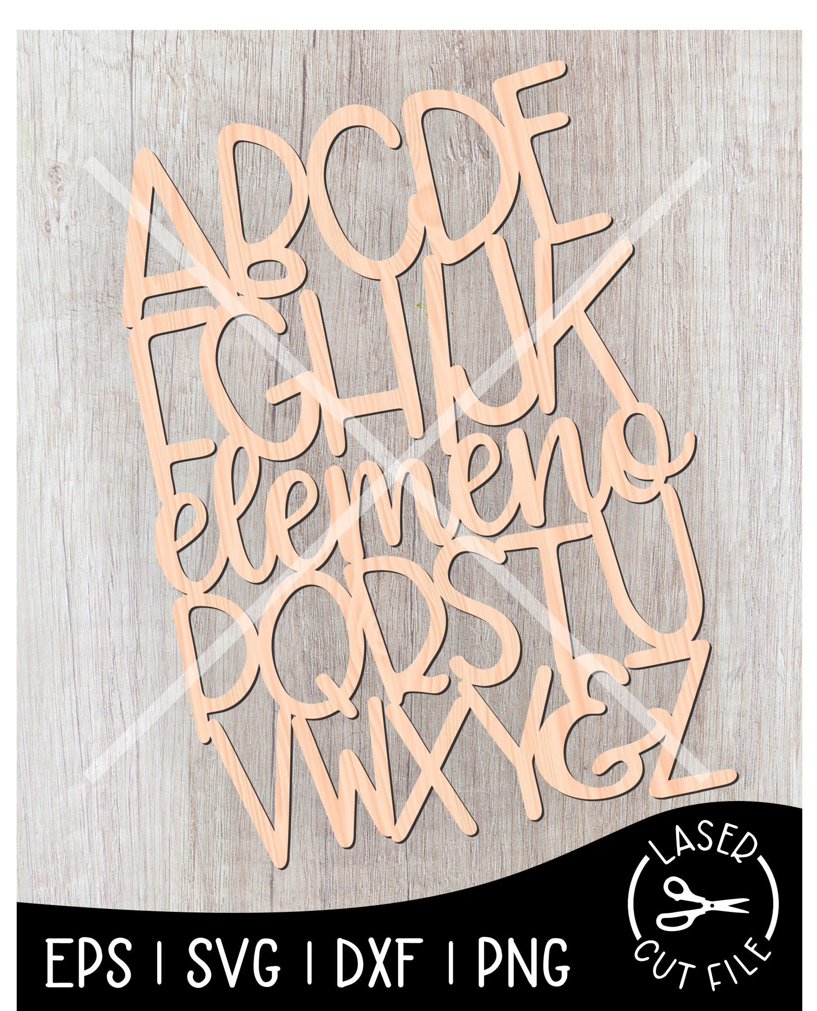 Alphabet With A Twist Connected Sign Laser SVG Cut File for | Etsy