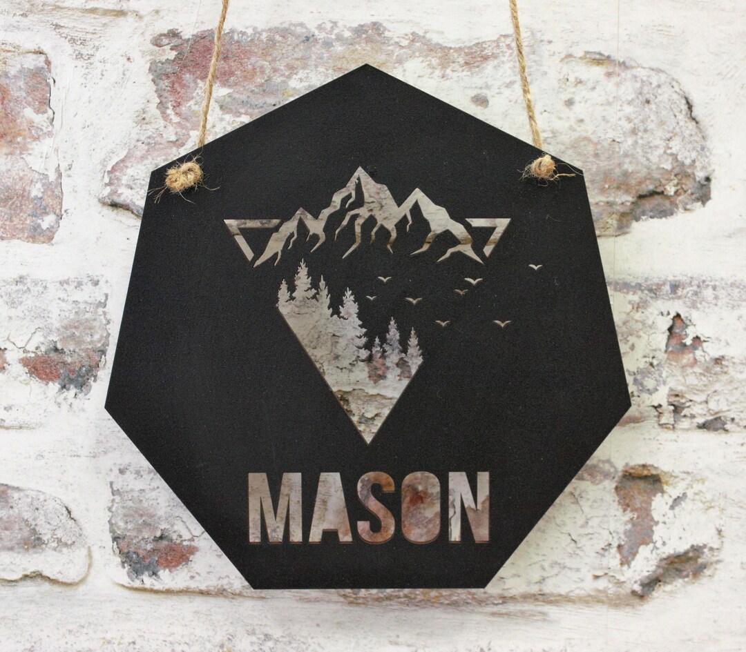 Geometric Shaped Hanging Sign With Names Laser Cut File for Glowforge ...