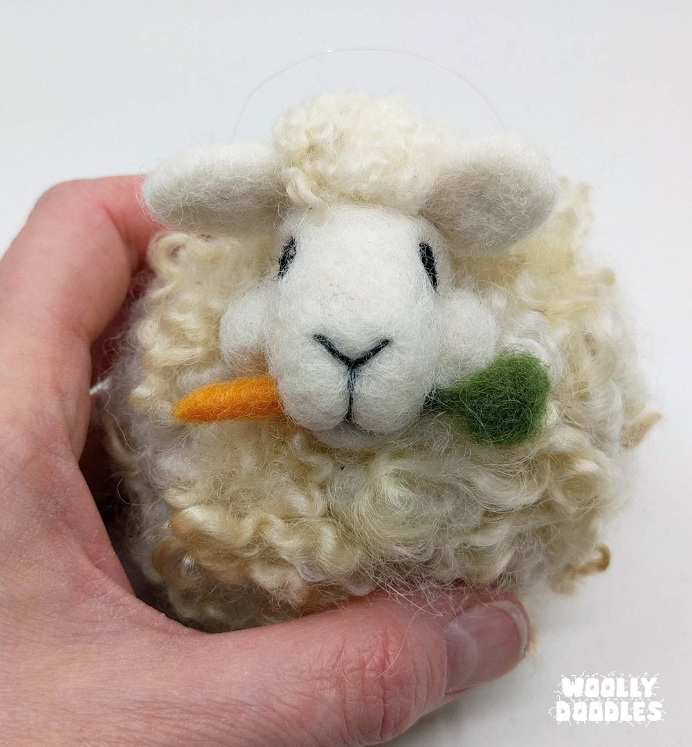 Kit: Chewing Sheep Puff Needle Felt Kit, DIY Craft Kit, Sheep Felting ...