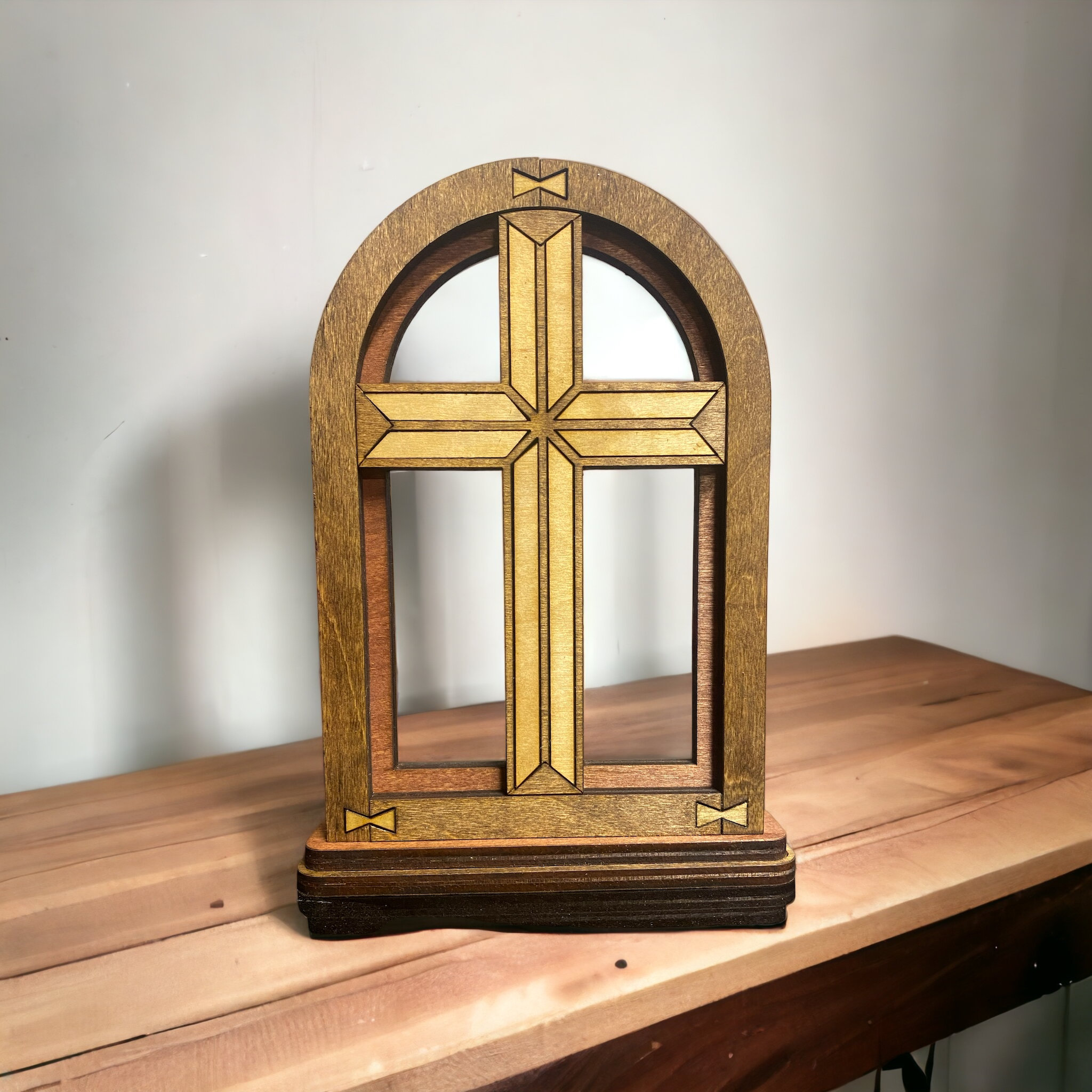 Heirloom Cross Mantle Arch-laser cut, wooden cross, holiday, Christian ...