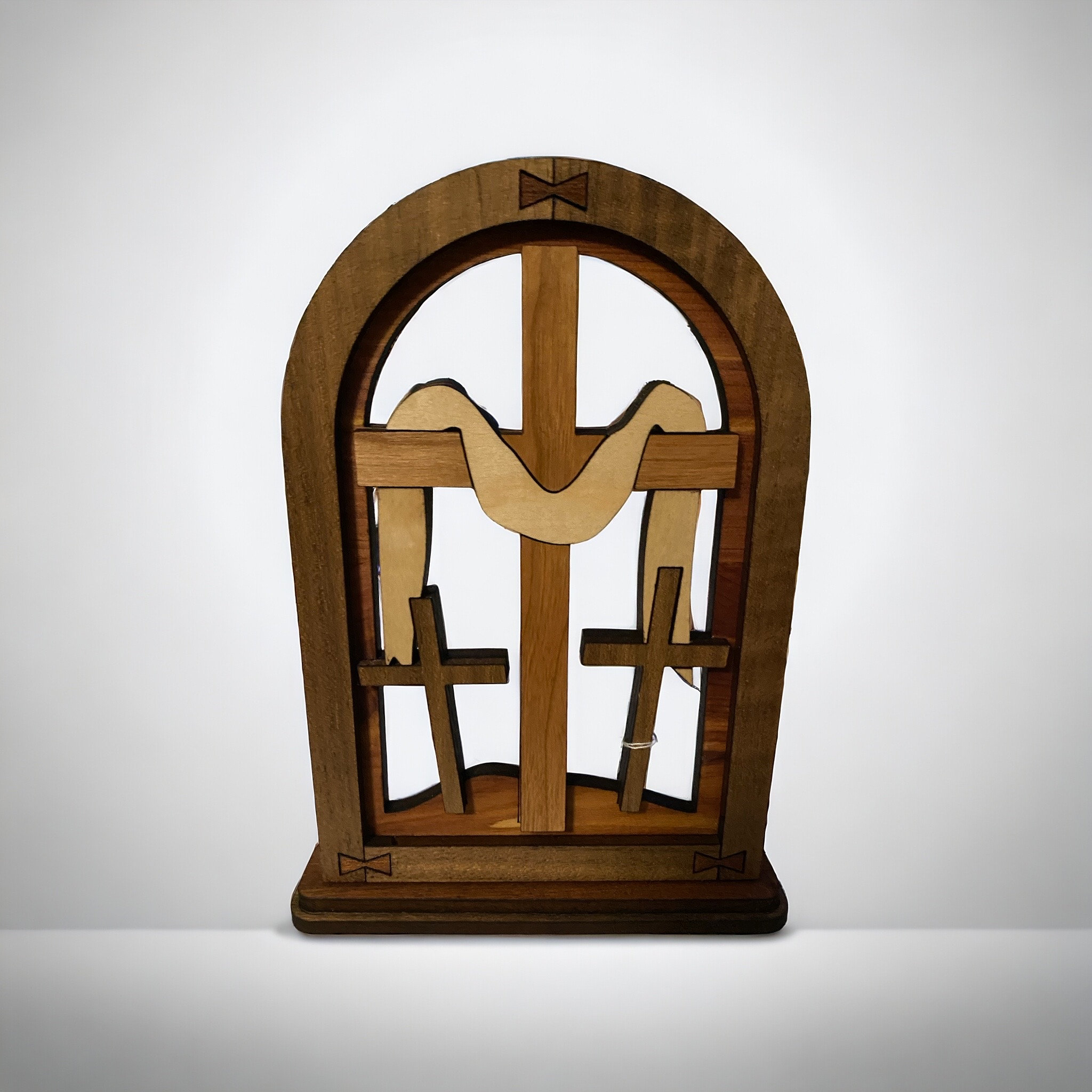 Heirloom Easter Cross Mantle Arch-laser cut, wooden cross, Resurrection ...