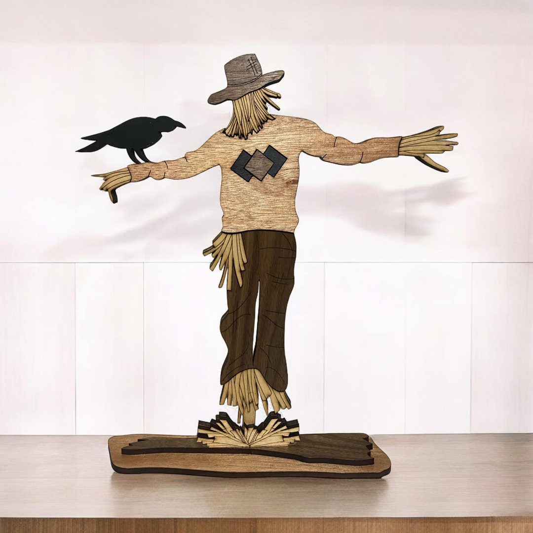 Spooky Fall Scarecrow & Raven- Fall, Halloween, Creepy Decorations ...