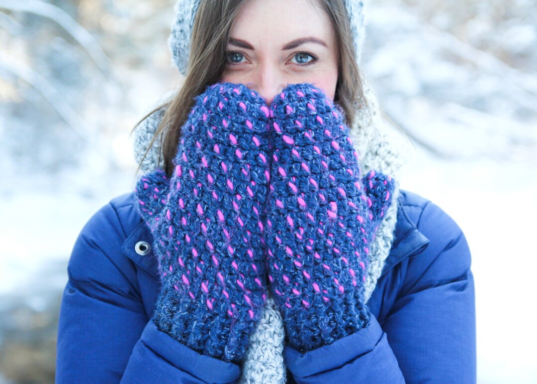 Crochet Mittens PATTERN: Video Tutorial, Thrummed Mittens, Thrummed ...