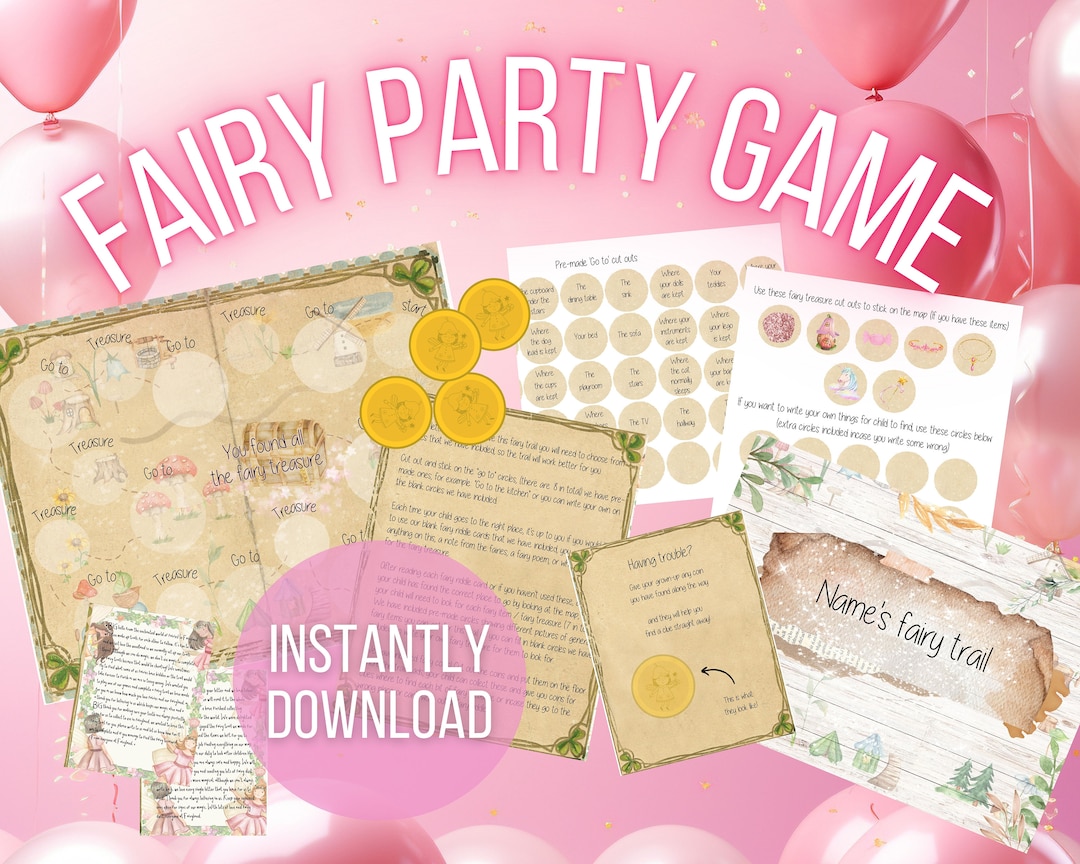PRINTABLE Fairy Treasure Map Game, Fairy Party Game, - Etsy