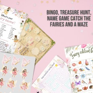 PRINTABLE 5 Fairy Party Game, From a Fairy, Fairyland, Fairy Activity ...