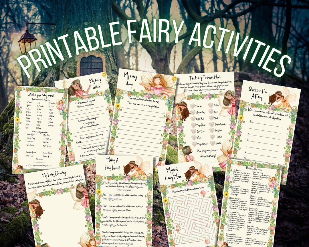 PRINTABLE Fairy ACTIVITY Package From a Fairy Fairyland - Etsy