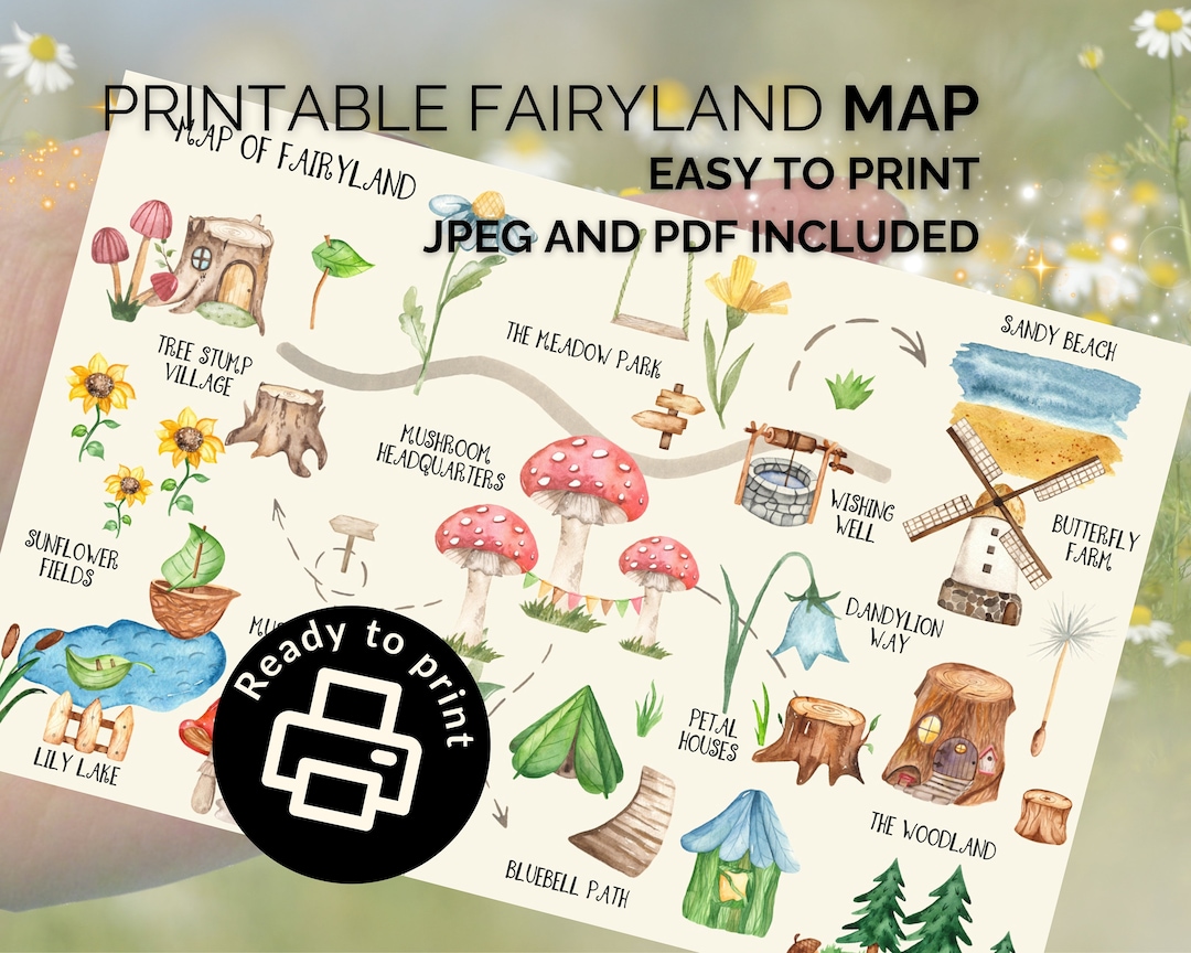 Printable Fairyland Map, Fairy Map, From a Fairy, Fairyland, Fairies for Girls, Fairy Activity ...