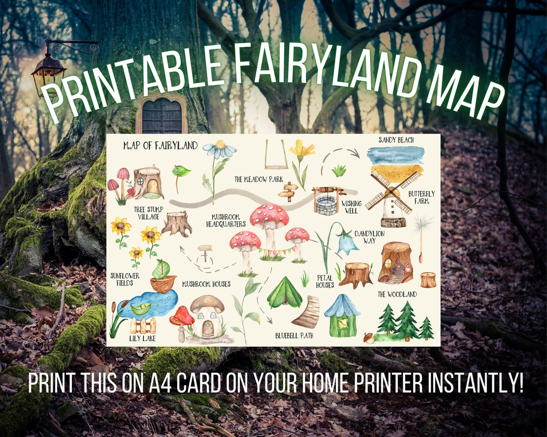 Printable Fairyland Map, Fairy Map, From a Fairy, Fairyland, Fairies ...