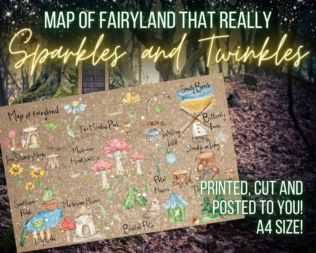 SPARKLE Fairyland Map Printed, Fairy Map, From a Fairy, Fairyland ...