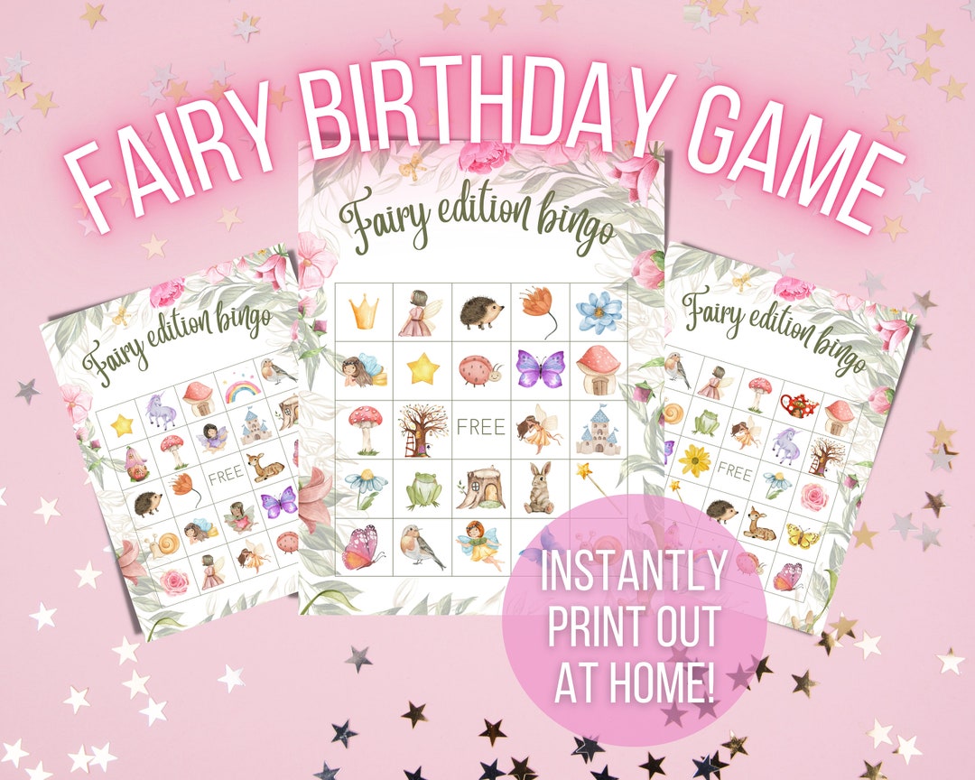 PRINTABLE Fairy Bingo Party Game - Etsy