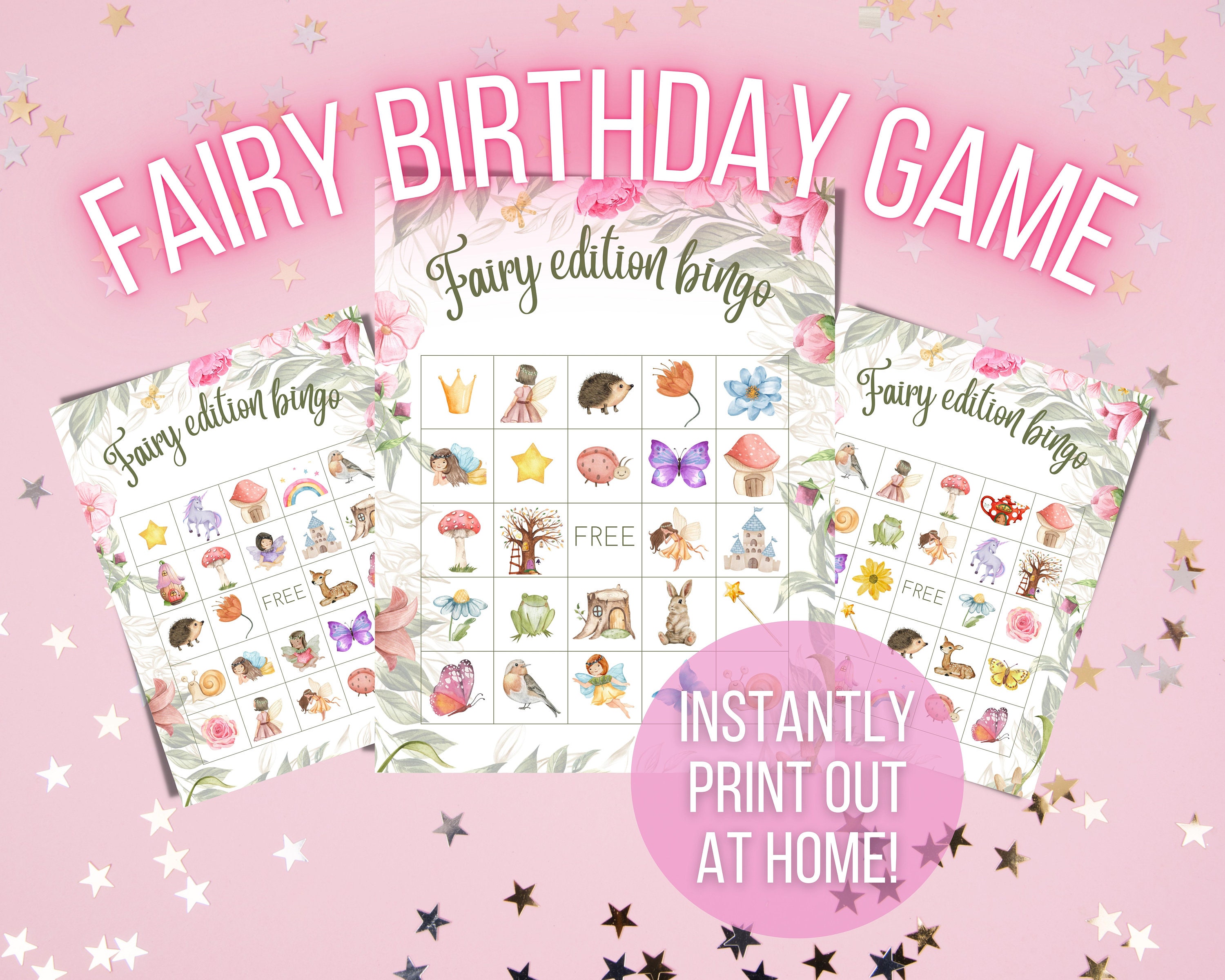PRINTABLE Fairy Bingo Party Game - Etsy