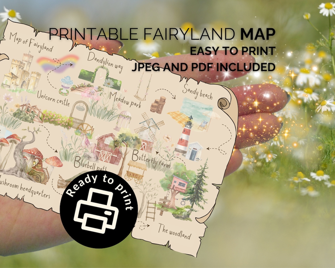 Printable Fairyland Map, Fairy Map, From a Fairy, Fairyland, Fairies ...
