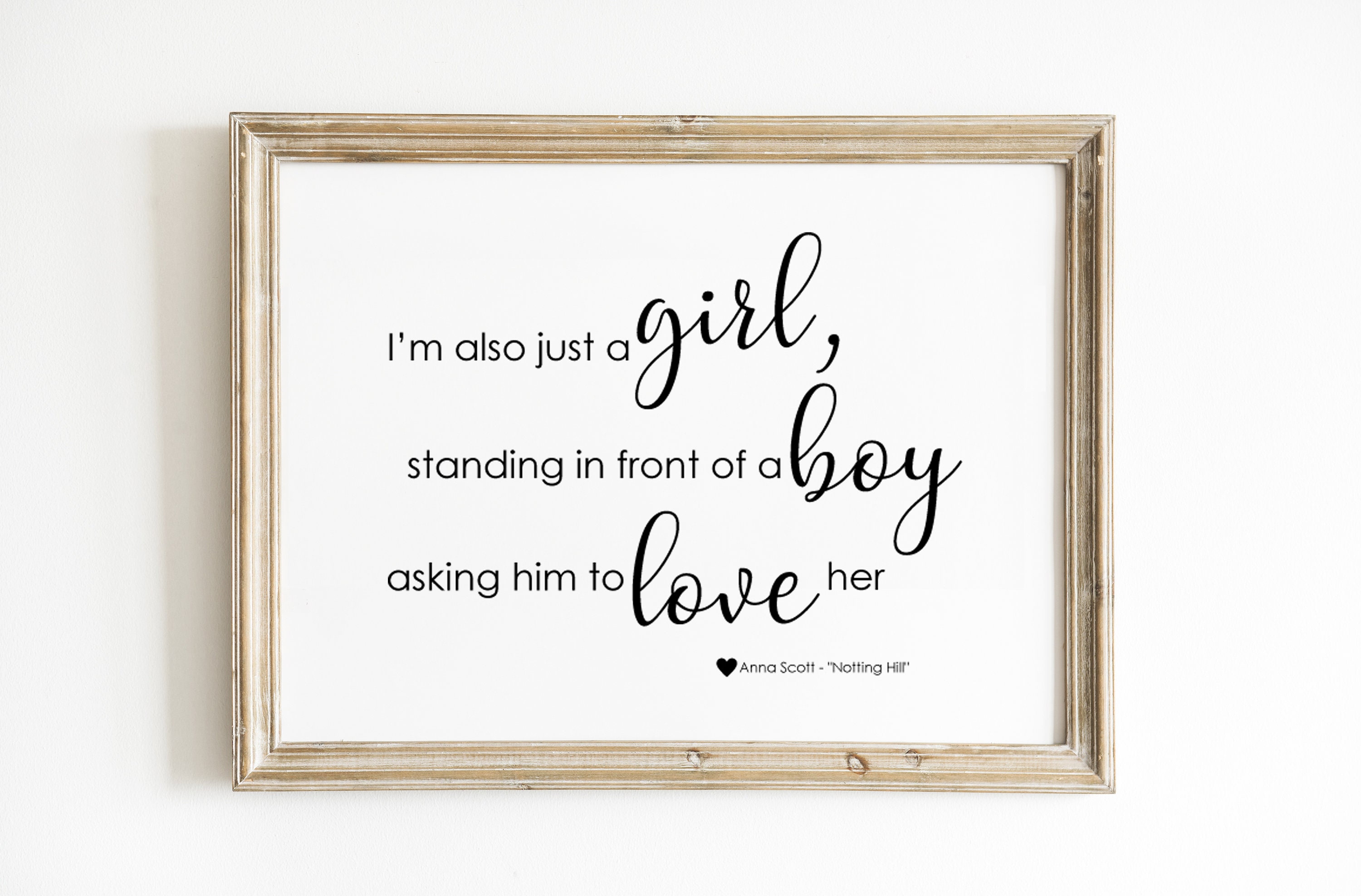 Notting Hill Movie Quote Poster, Romantic Wall Art (digital Download ...