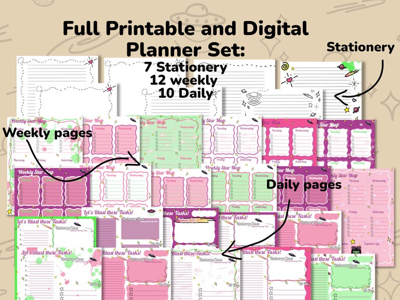 Space Babe: Ciel the Alien Planner Set - Etsy