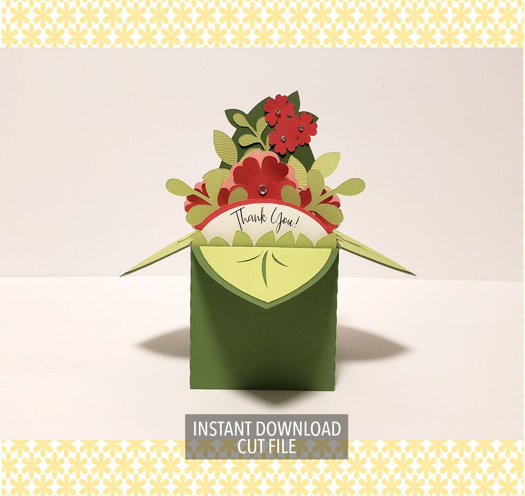 Flower Box Card CUT FILE. 7 Different Occasions. Svg, Dxf File Types ...
