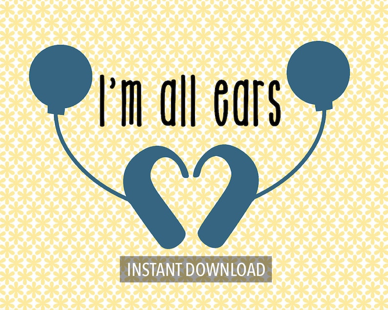I'm All Ears Cochlear Implant Cut Files Svg, Dxf, Png, Silhouette ...