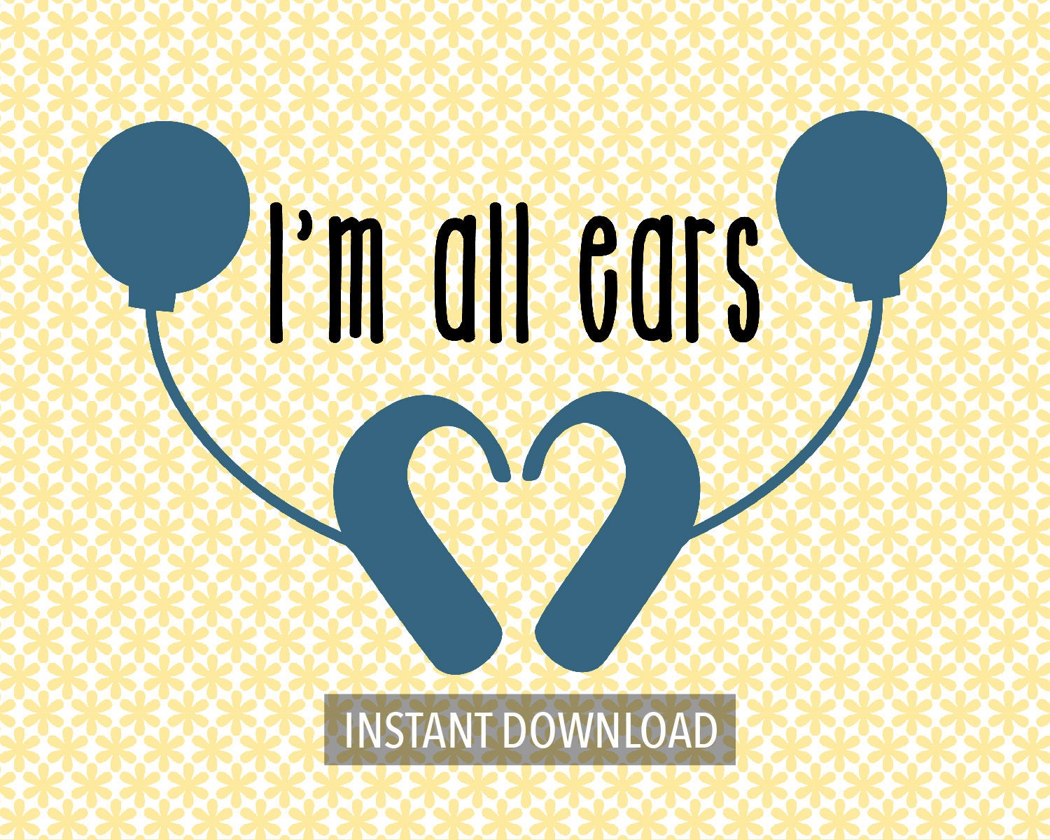I'm All Ears Cochlear Implant Cut Files Svg, Dxf, Png, Silhouette ...