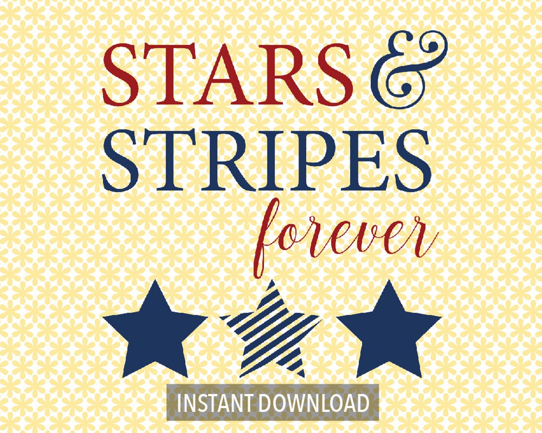 Stars and Stripes Forever Cut Files Svg, Dxf, Png, Silhouette, Cricut ...
