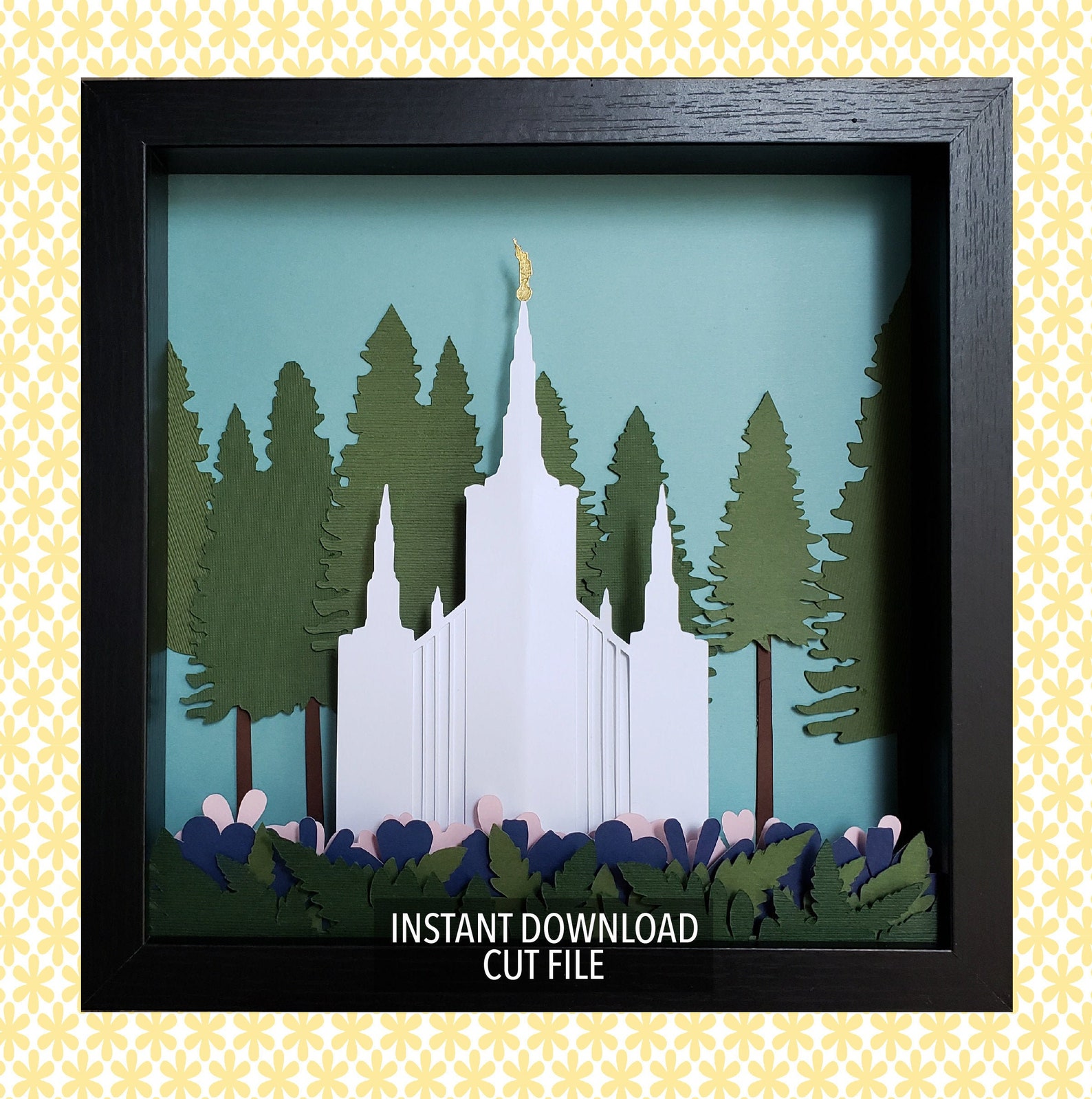 Portland Temple Shadow Box 9 X 9 Inch Download of Cut Files: Svg, Dxf ...