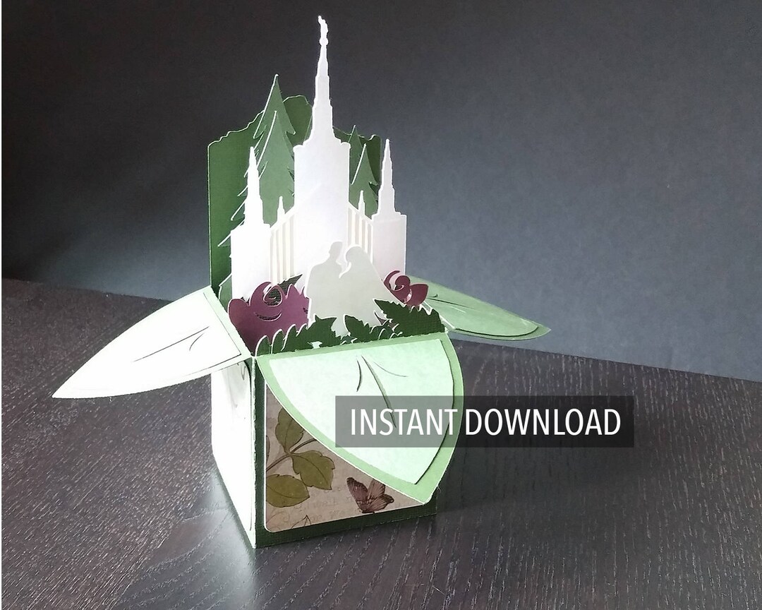 Portland Temple Pop up Box Card Download of Cut Files: Svg, Dxf, Png ...