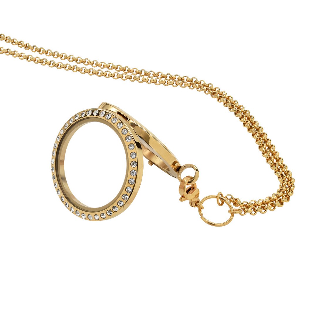 30mm Gold Floating Locket Necklace With Chain Wholesale - Etsy