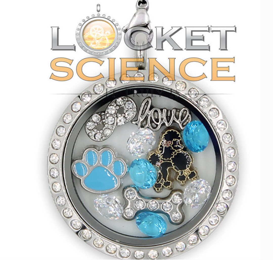 Poodle Necklace, Poodle Jewelry, Black Poodle Floating Charm Locket - Etsy