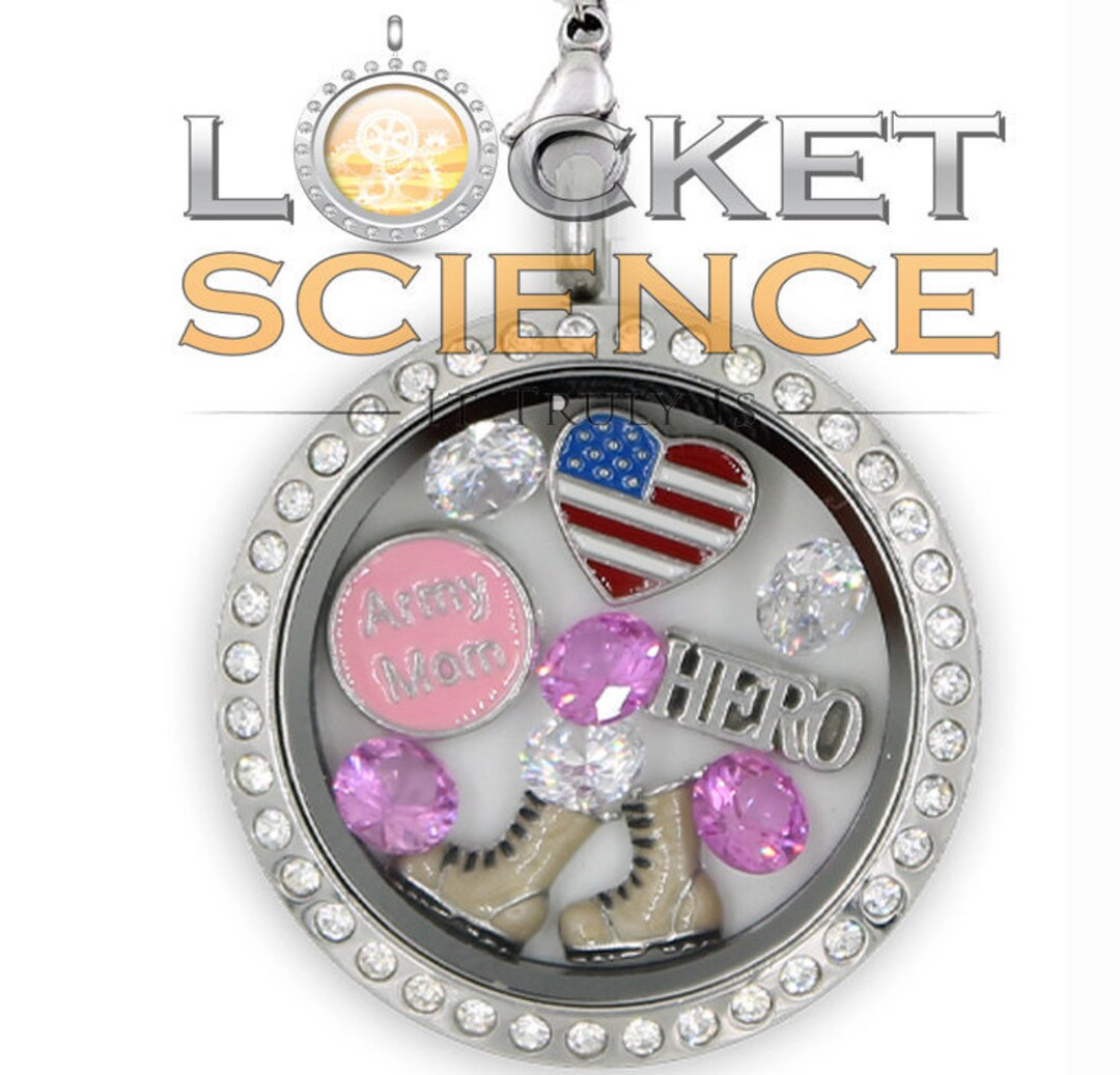 Army Mom Floating Charm Lockets - Etsy