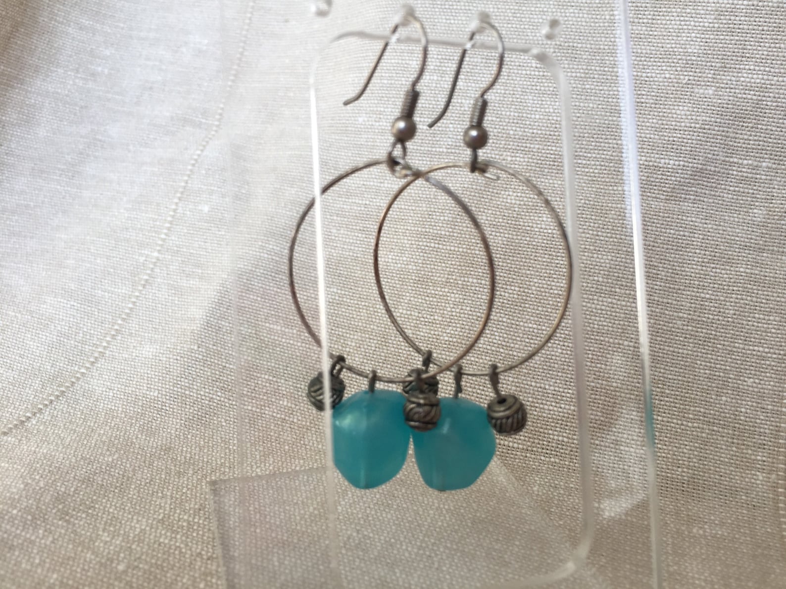 Hanging Stone Hoops - Etsy