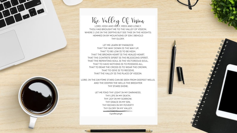The Valley of Vision PRINTABLE | Prayer | 5 Different Sizes | Christian ...