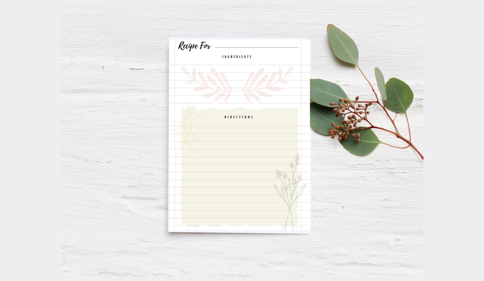 Recipe Sheet PDF Printable - Etsy