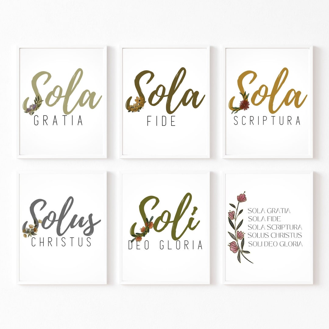 PRINTABLE| Instant Digital Download|the 5 Solas| Christian Quote ...