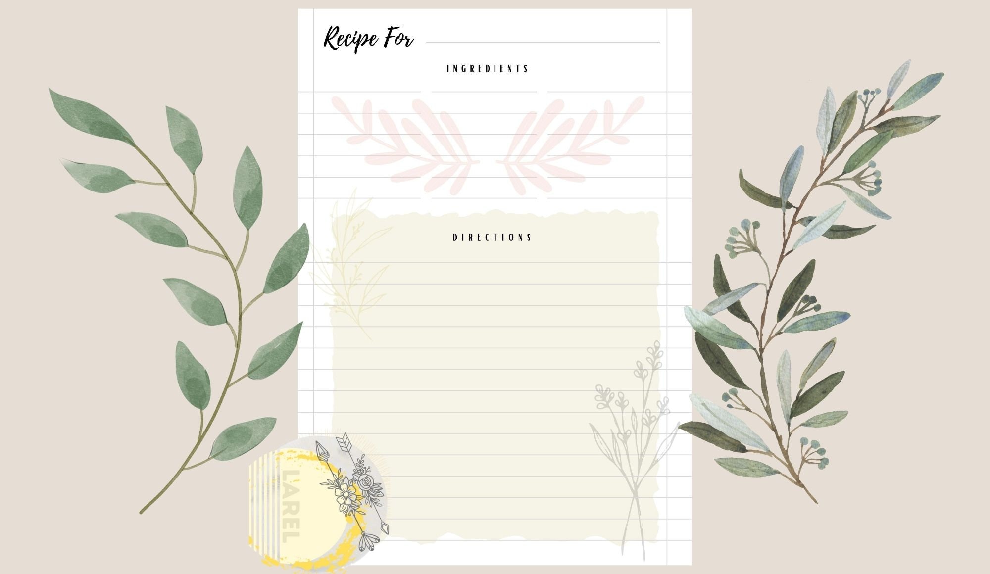Recipe Sheet PDF Printable - Etsy