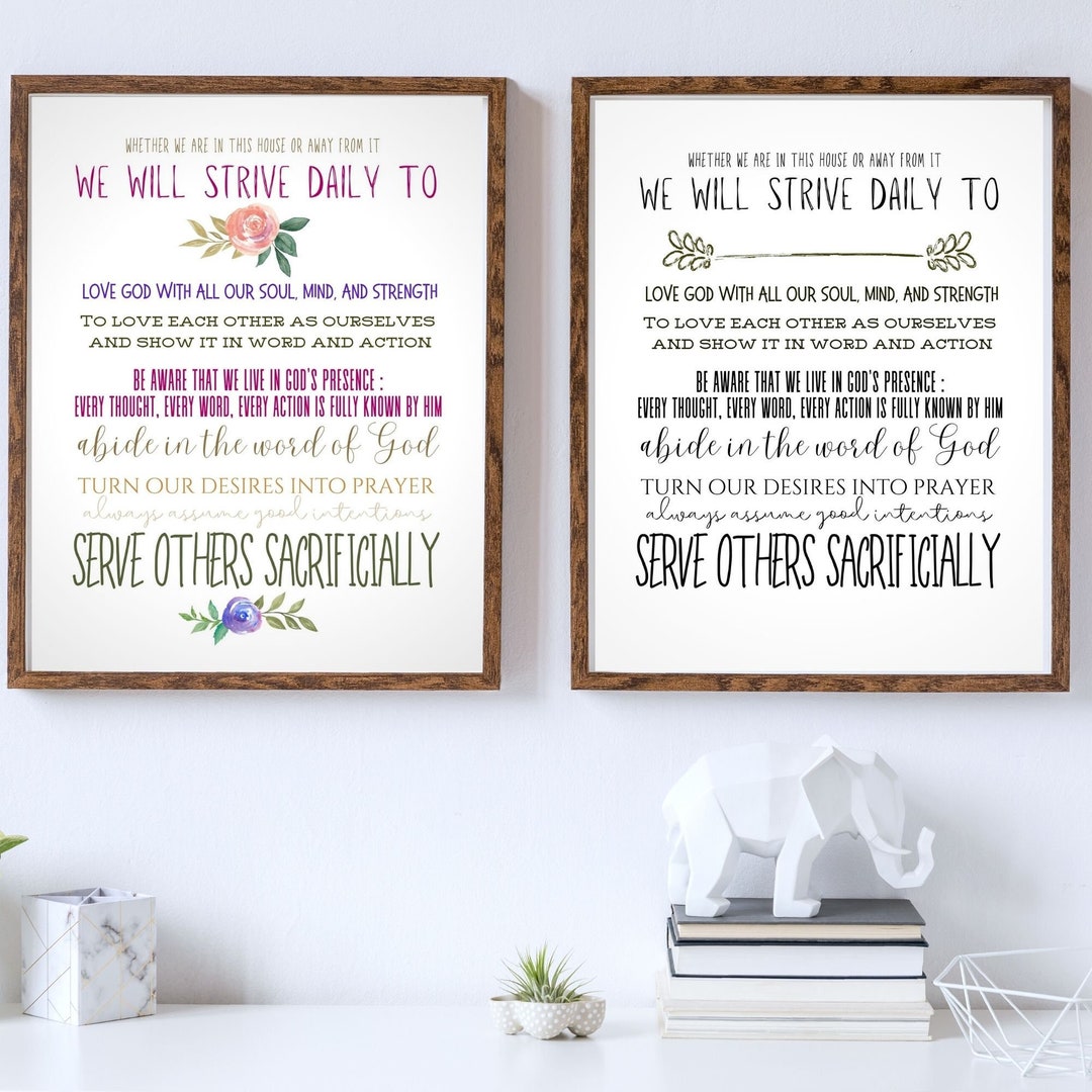Christian Family Mission Statement Art Print (digital Download) - Etsy