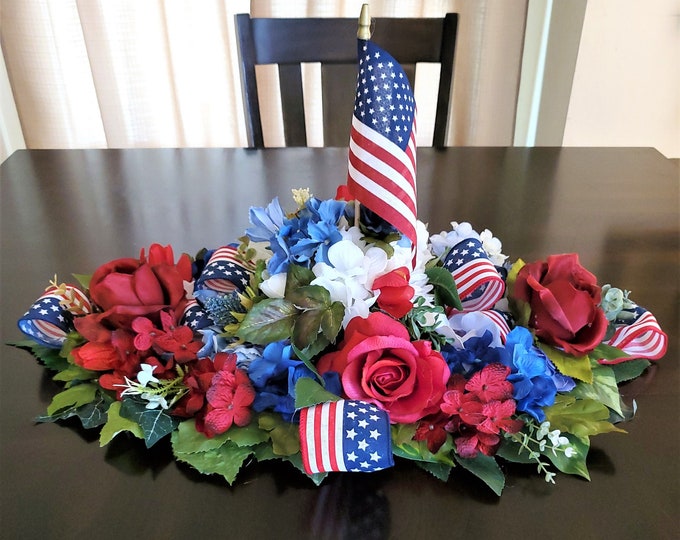 July 4 Table Centerpiece-american Flag Table Decor Centerpiece ...