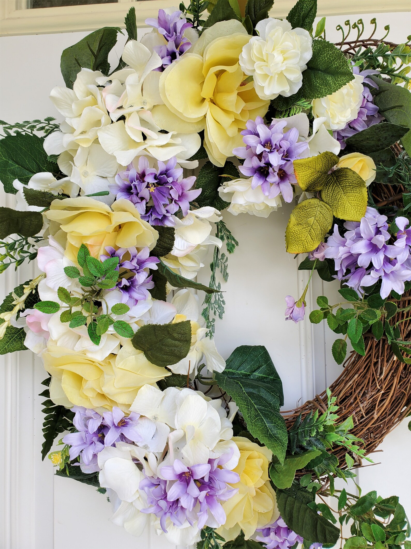 Spring French Country Cottage Wreath-farmhouse Front Door | Etsy