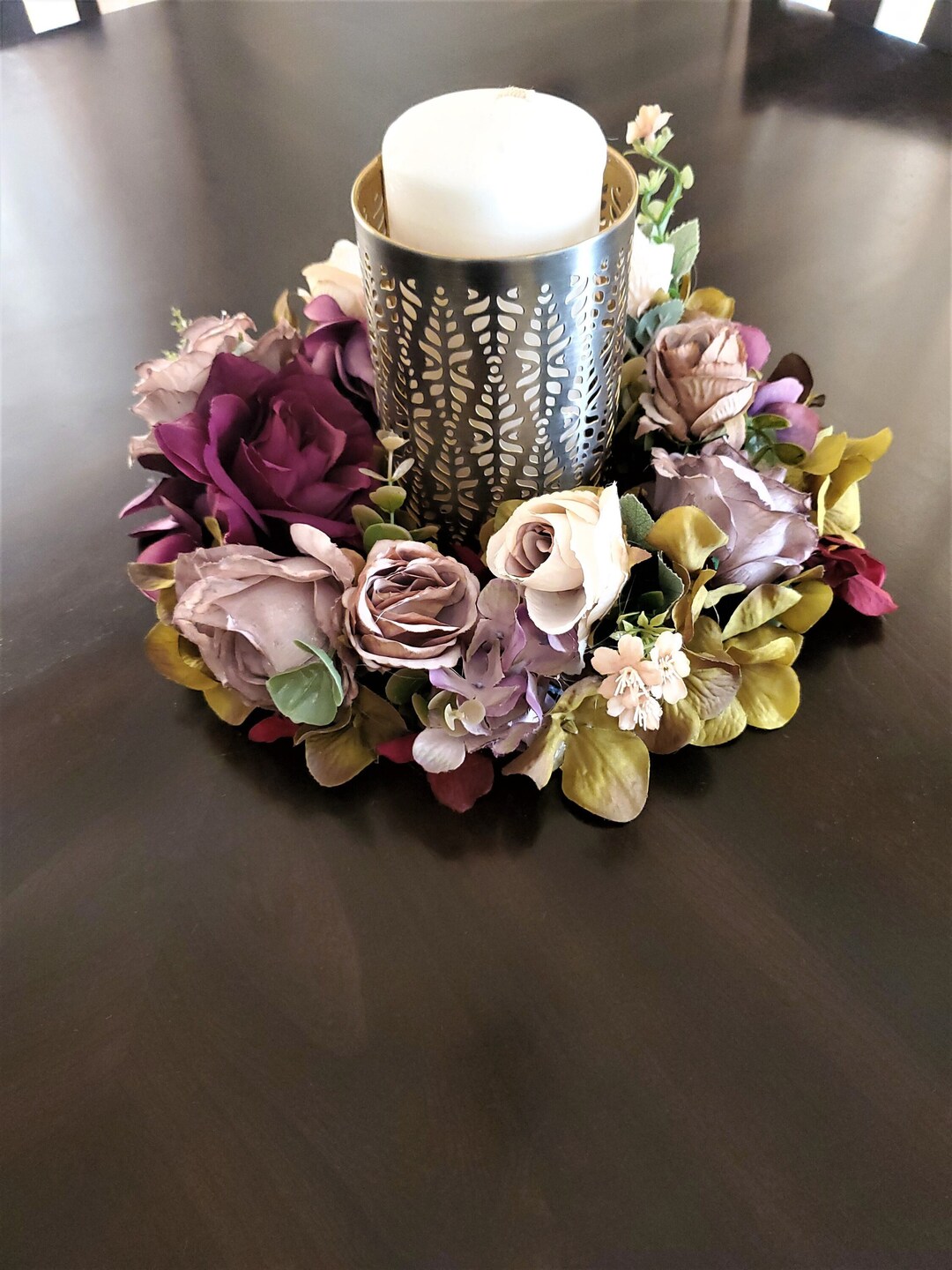 Luxury Floral Candle Holder-tuscan Floral Candle Centerpiece-chic ...