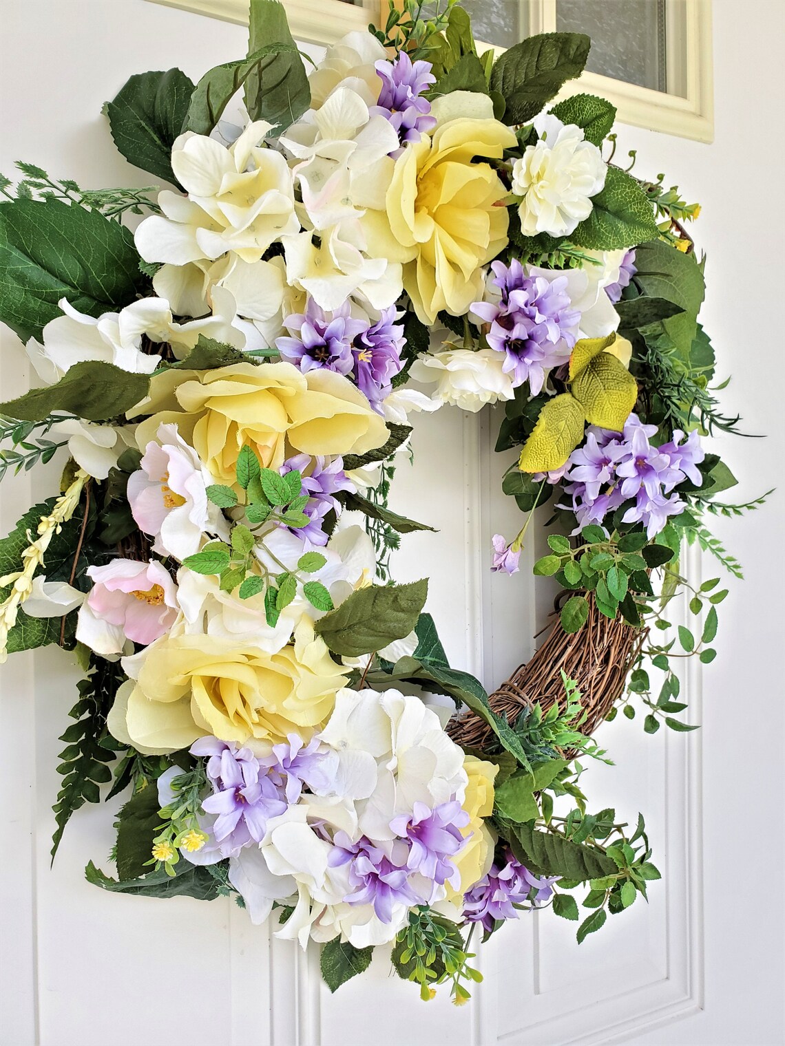 Spring French Country Cottage Wreath-farmhouse Front Door | Etsy