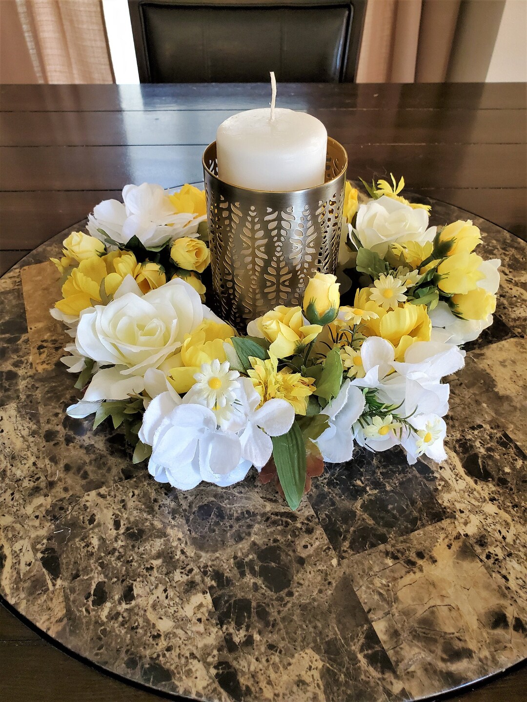 Summer Candle Ring-spring Candle Holder-farmhouse Table Topper ...