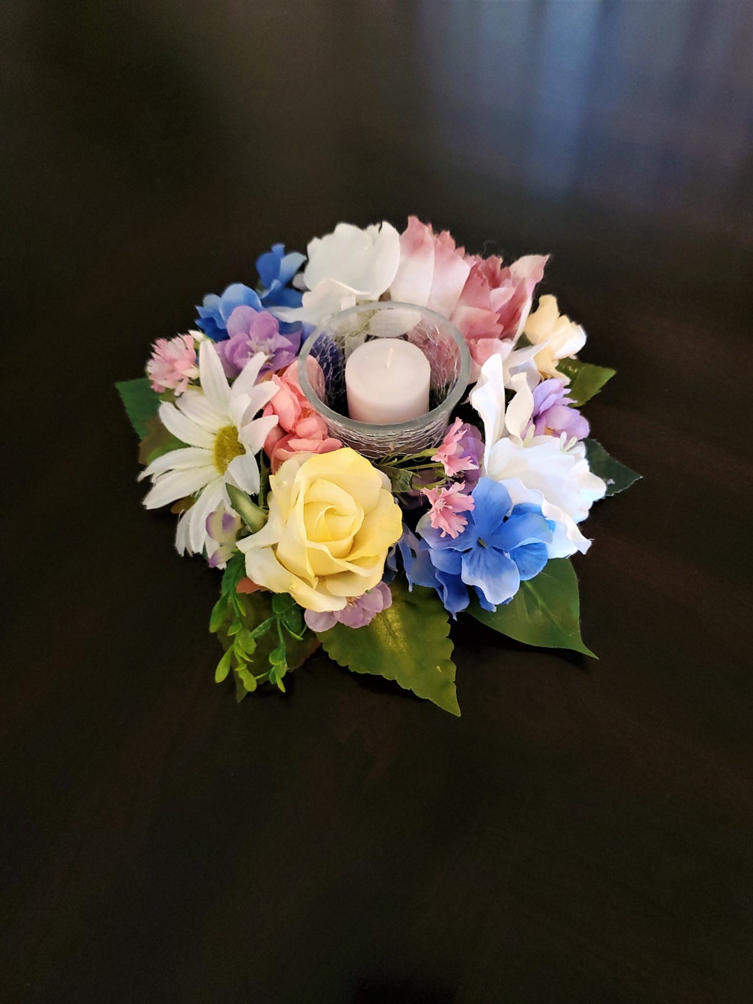 Luxury Small Floral Votive Candle Holder-colorful Floral Votive Candle ...