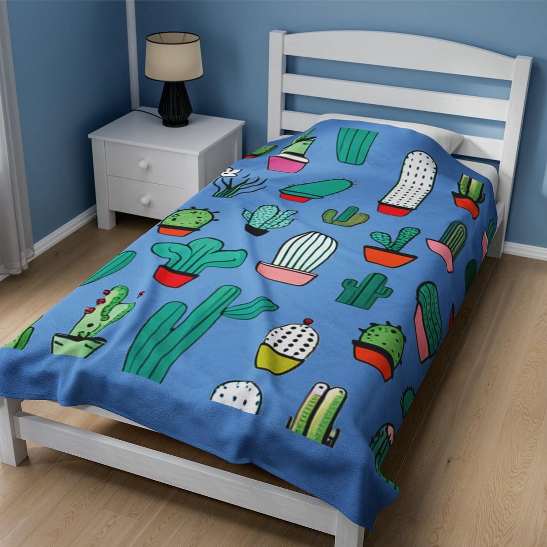 Baby Blanket Cactus Receiving Blanket Western Cactus Nursery Sherpa ...