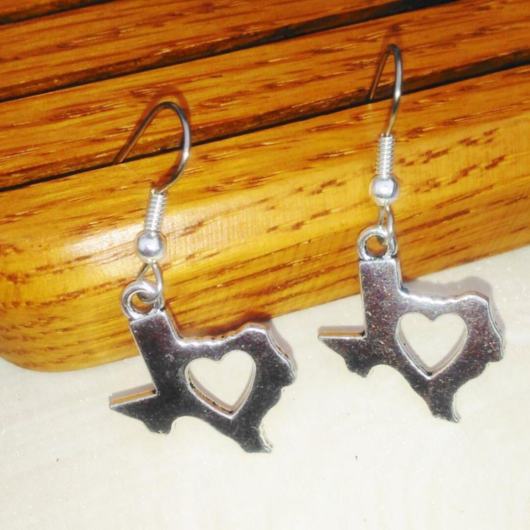 Texas State Earrings Cowgirl Texas Jewelry Texas State Gift Silver ...