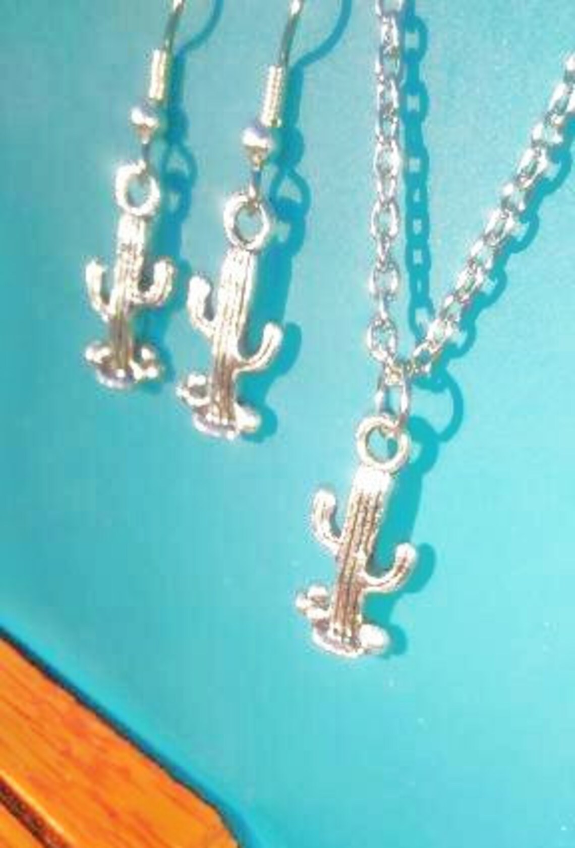 Cactus Earrings Cactus Jewelry Cactus Necklace Set Saguaro | Etsy