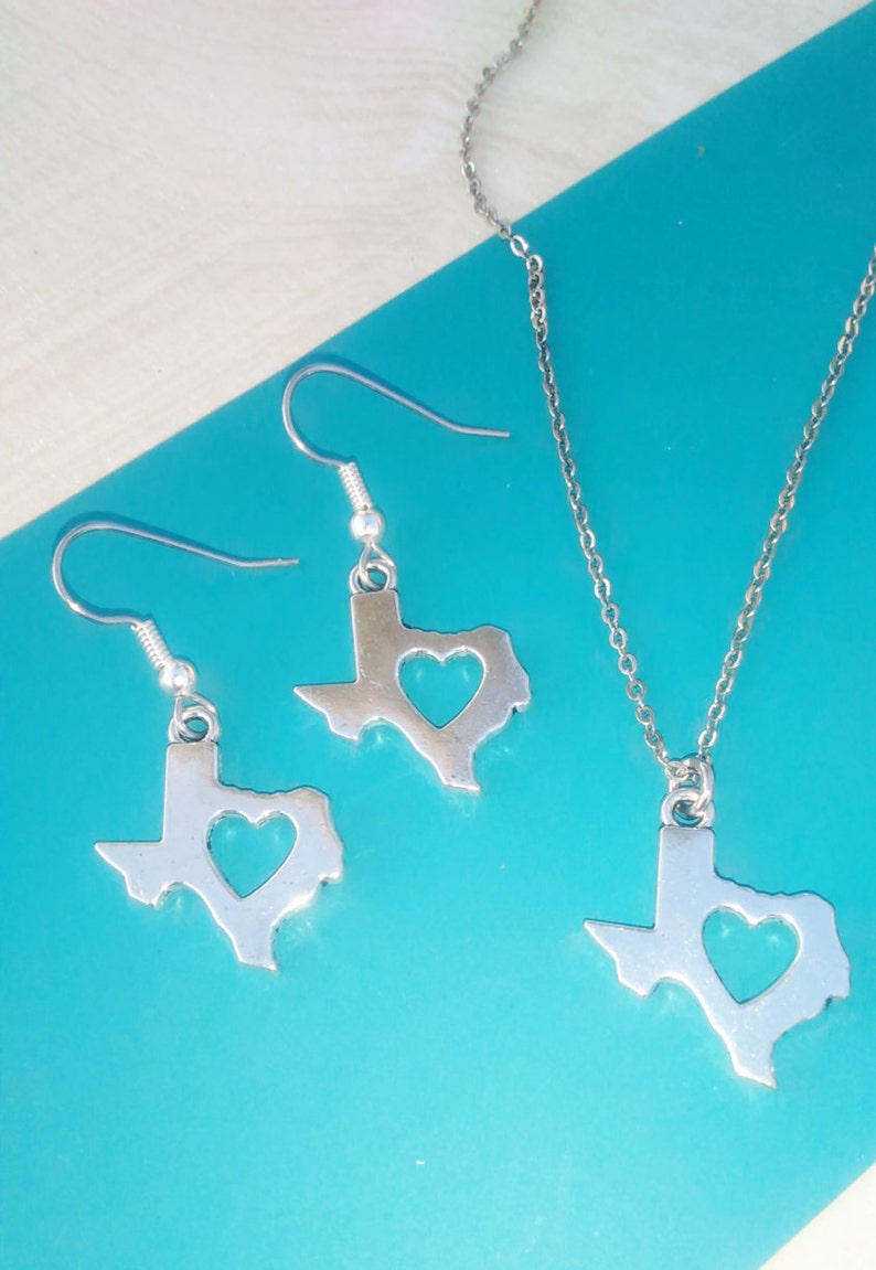 TEXAS EARRINGS Texas Jewelry Texas State Gift Silver Texas - Etsy