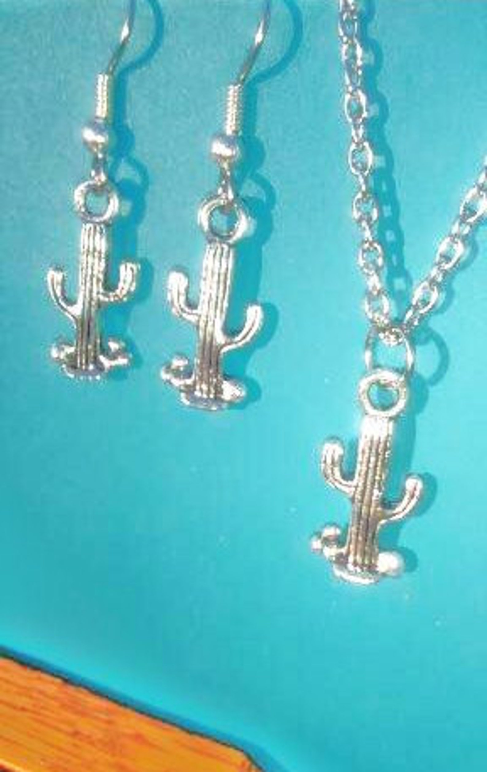 Cactus Earrings Cactus Jewelry Cactus Necklace Set Saguaro | Etsy