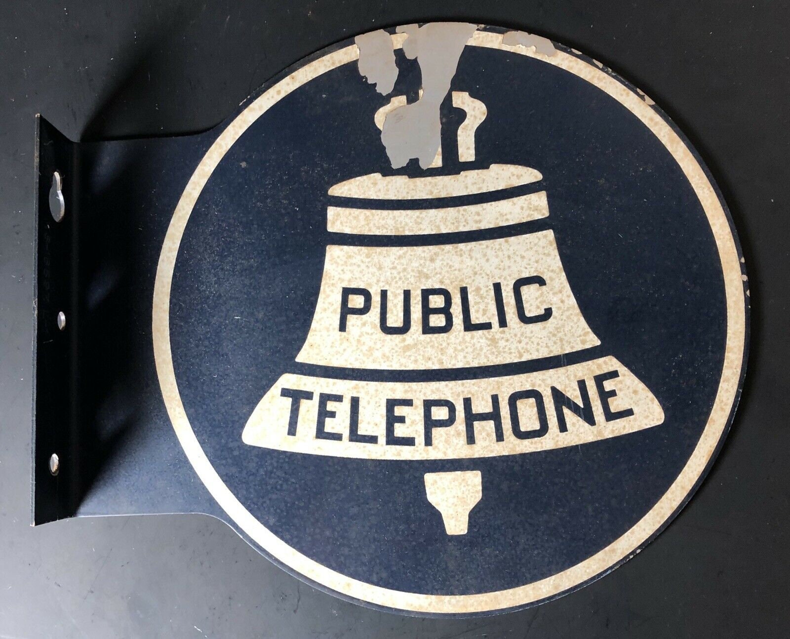 ORIGINAL Vintage PUBLIC TELEPHONE Pay Phone Flange Sign Old | Etsy