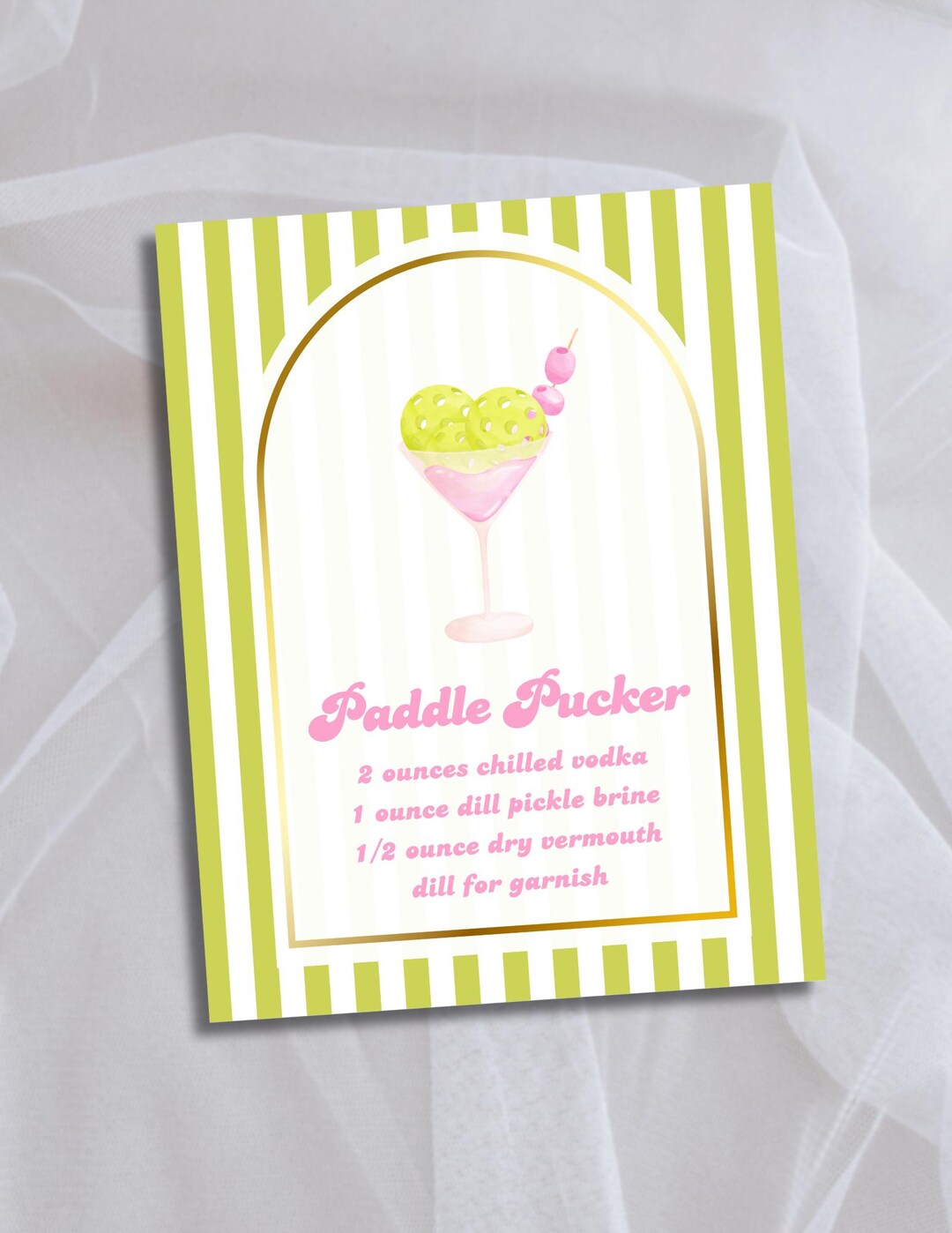 Pickleball Cocktail Sign Paddle Pucker Downloadable Template - Etsy